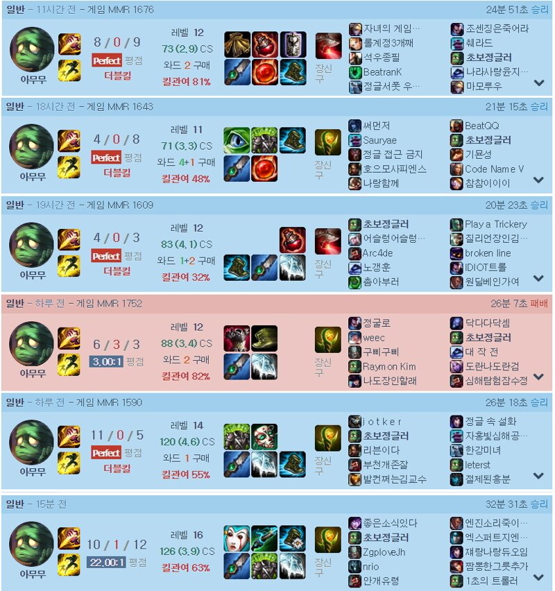 리그오브레전드 인벤 잿불 아무무 Lol 정글 게시판