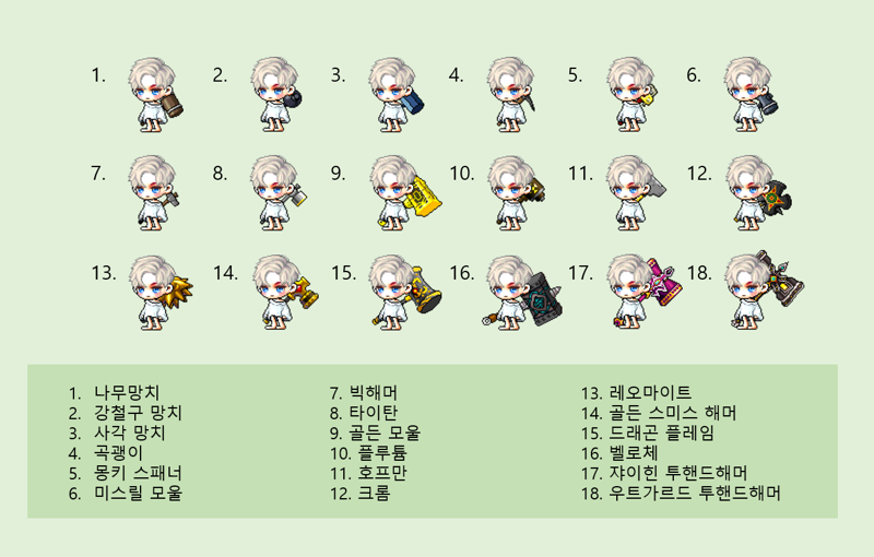 메이플스토리 인벤 테스트서버 두손무기 모션두손검 석궁 두손도끼 두손둔기 메이플스토리 인벤 팁과노하우 게시판