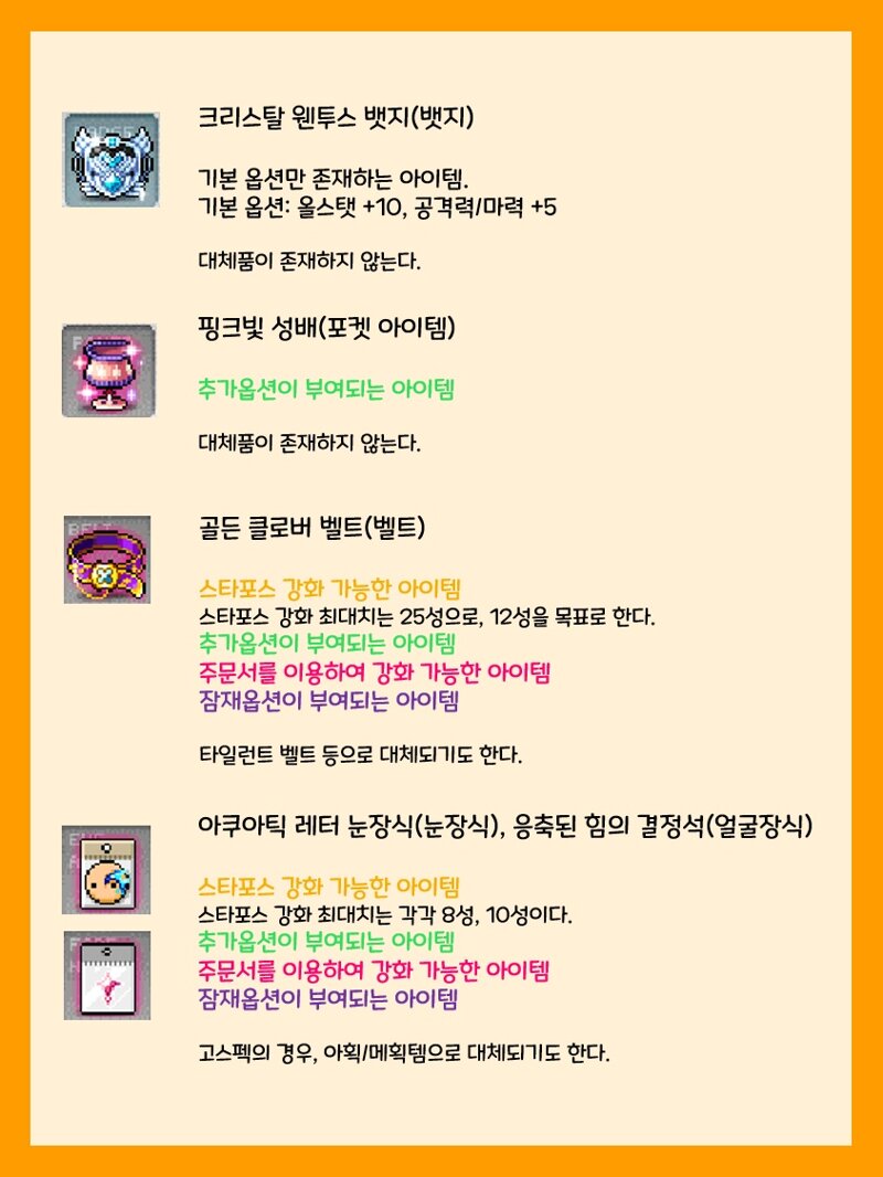 메이플스토리 인벤 메린이용 가이드 템셋편 메이플스토리 인벤 팁과노하우 게시판